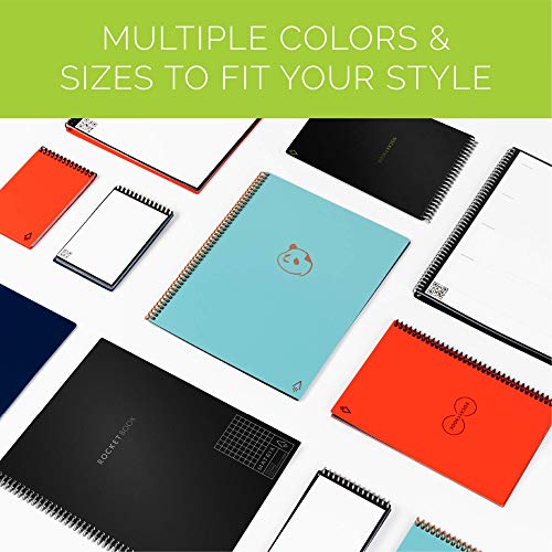 Rocketbook Matrix Graph Notebook - Eco-Friendly Reusable Notebook with 1 Pilot Frixion Pen & 1 Microfiber Cloth Included - Black, Letter Size (8.5" x11") (MTX-L-K-A)