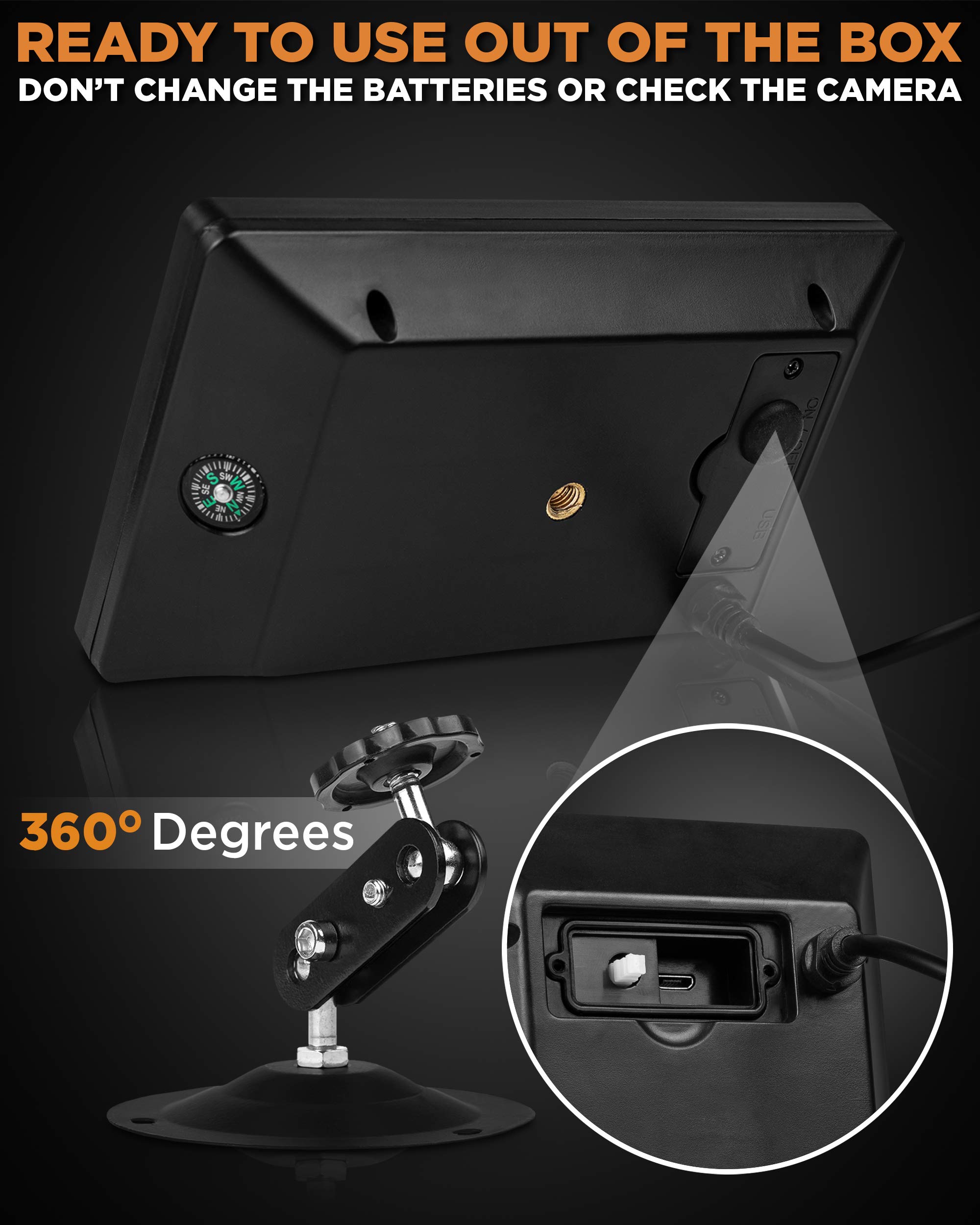 CREATIVE XP 12V Waterproof Solar Panel Kit - 2400mAh for Trail Cameras