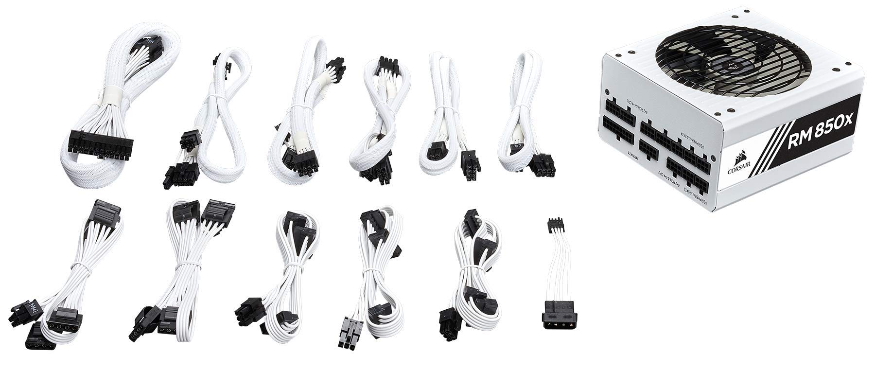 Corsair RMX White Series (2018), RM850x, 850 Watt, 80+ Gold Certified, Fully Modular Power Supply - White, 80 PLUS Gold (CP-9020188-NA)