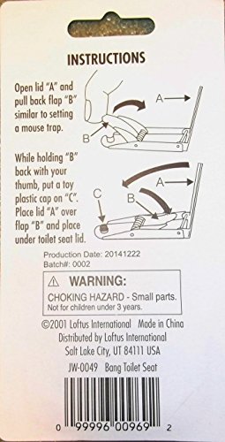 Joker Big Bang! Funny Popping Toilet Seat 1.25" Prank, Silver