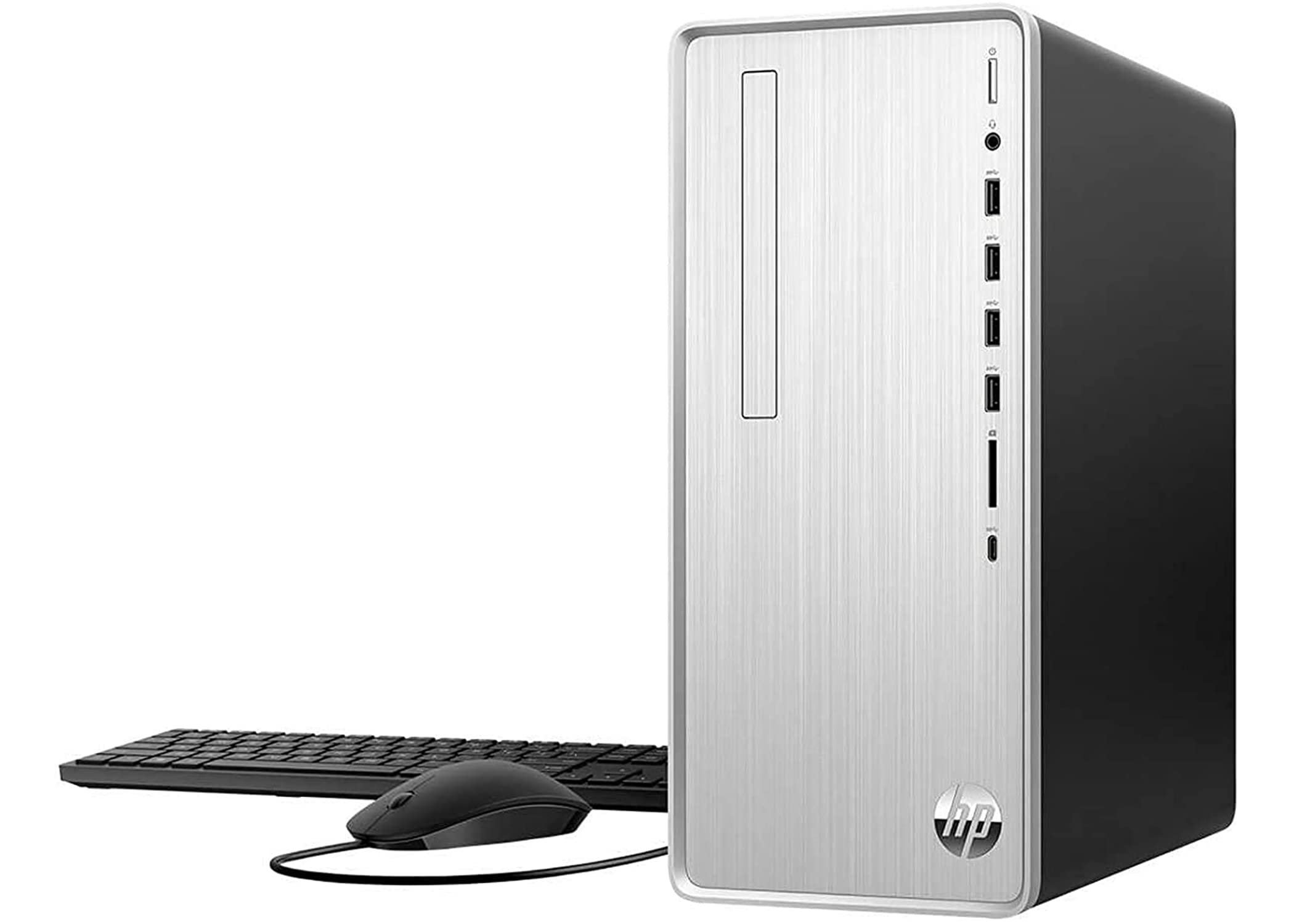 HP 2022 Newest Pavilion Desktop, AMD Ryzen 5 5600G, AMD Radeon Graphics, 32GB RAM, 1TB PCIe SSD, Wi-Fi, Bluetooth, USB Type-C, HDMI, VGA, Windows 11 Home, Silver
