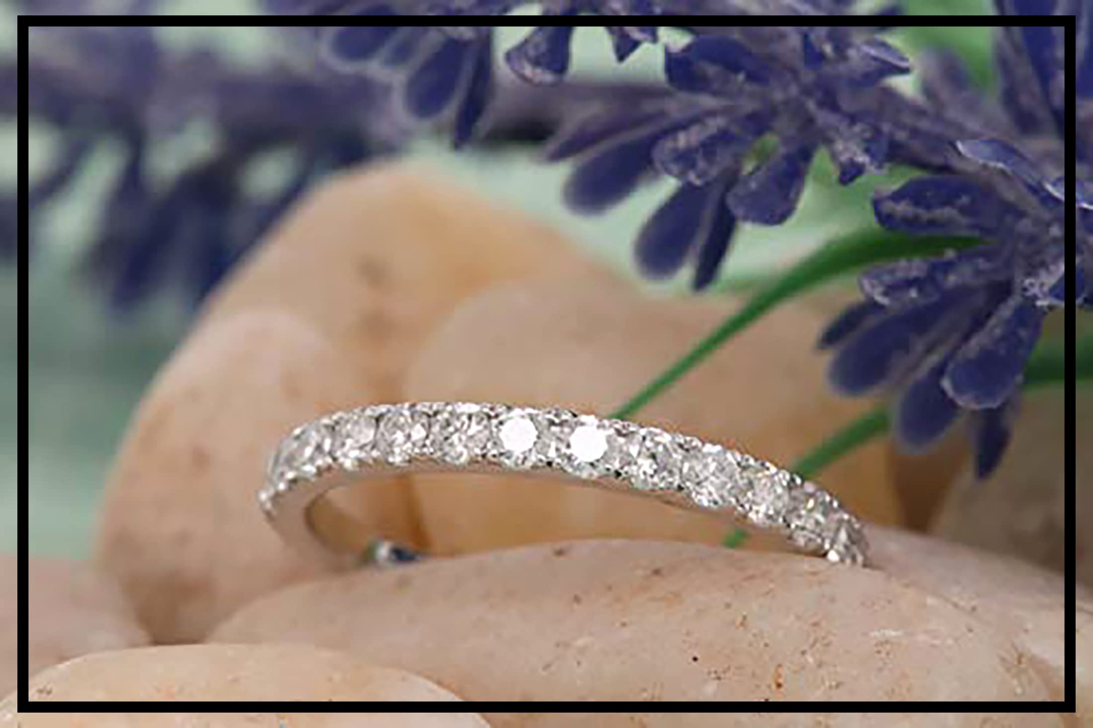 Dazzlingrock Collection 0.50 Carat (ctw) 10K Round Diamond Wedding Anniversary Stackable Band 1/2 CT, White Gold, Size 6.5
