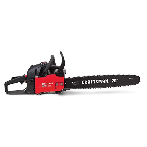 Craftsman CMXGSAMY426S 46cc 2-Cycle Full Crank 20-Inch Gas Powered Chainsaw with Carrying Case, Liberty Red