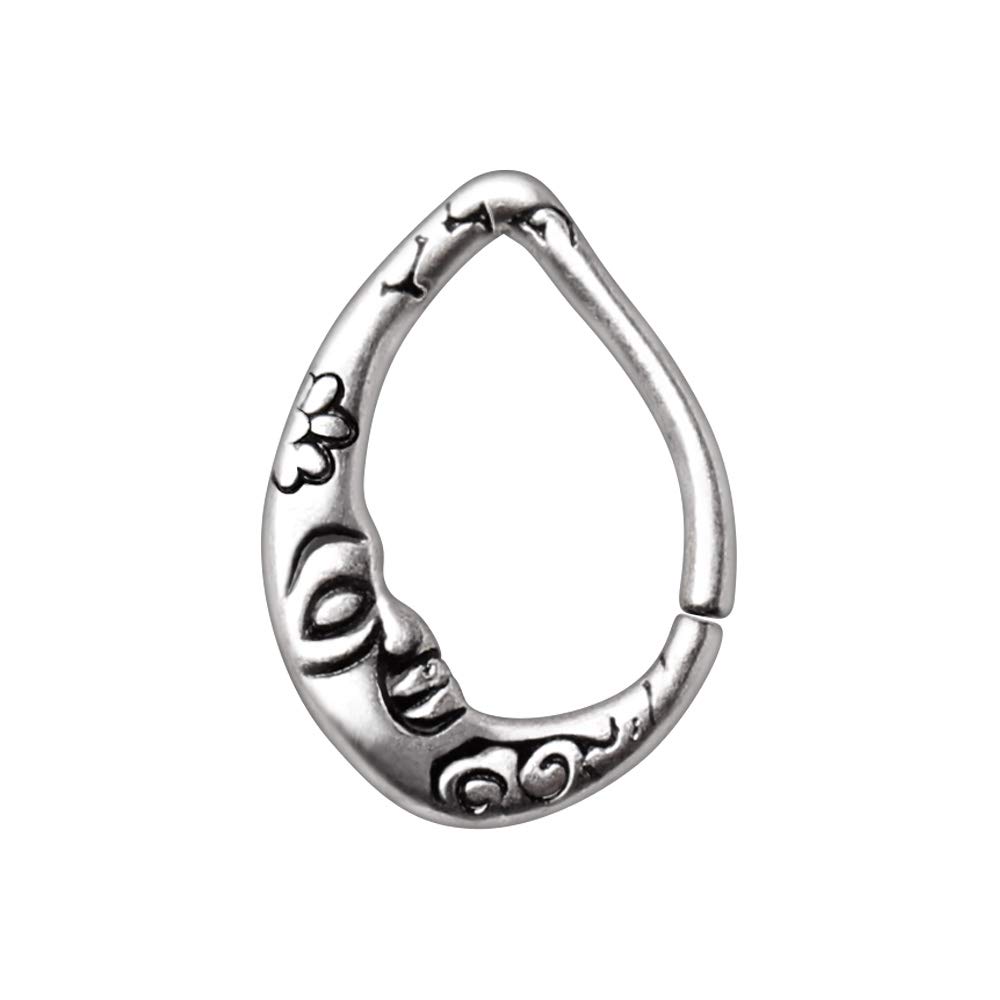 Dynamique 316L Surgical Steel Crescent Moon Teardrop Seamless Ring (Sold Per Piece)