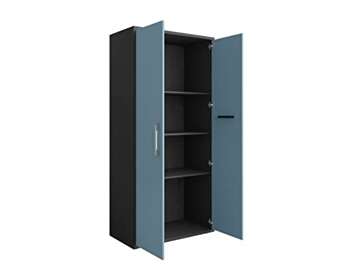 Manhattan Comfort Eiffel Garage Cabinets and Storage System, Set of 6, Blue