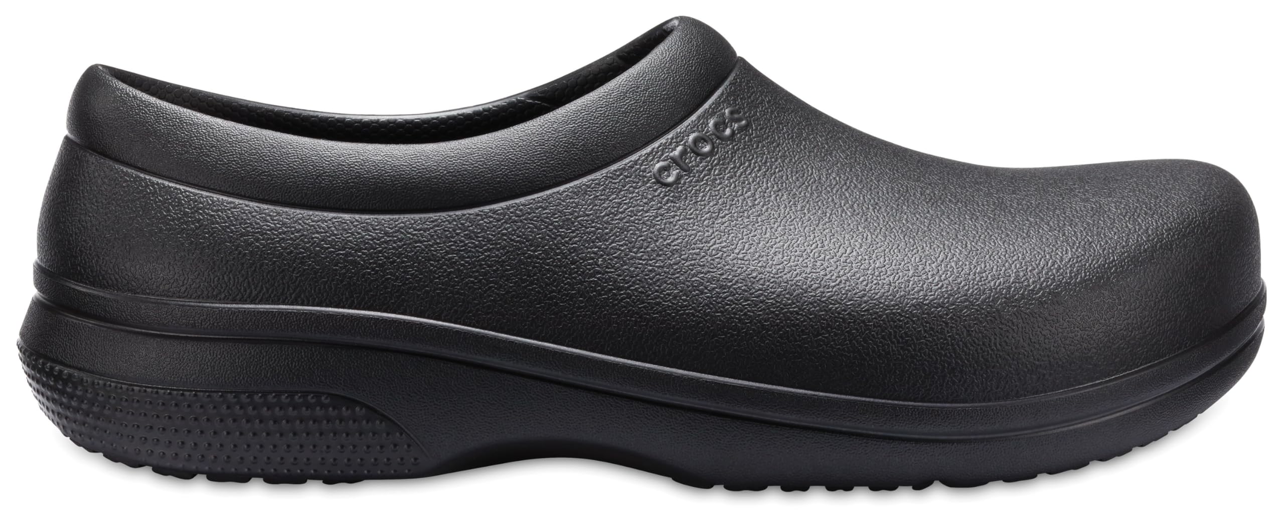 Crocs Unisex Men's and Women's On The Clock Clog | Slip Resistant Work Shoes, Black, 11 US Men/ 13 US Women
