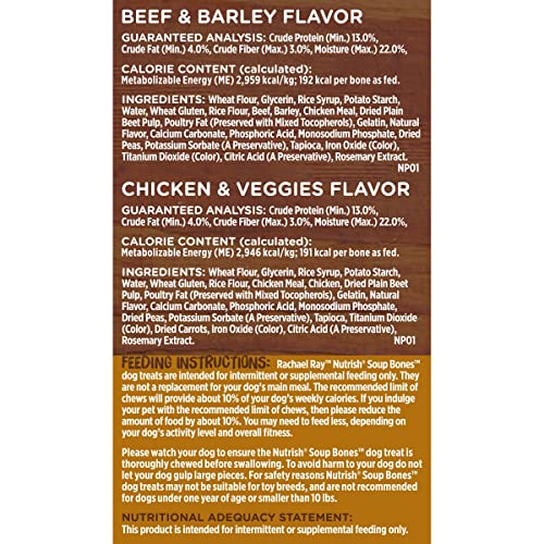Rachael Ray Nutrish Soup Bones Long Lasting Dog Chews Variety Pack, 22 Count (Pack of 1)