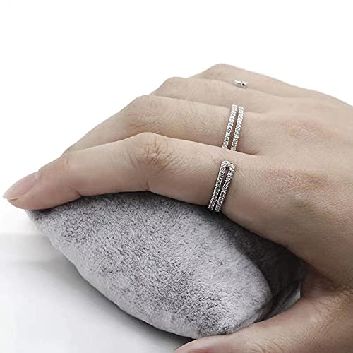 Dinuo Exquisite micro-inlaid three-finger women's ring Adjustable size with AAA cubic zirconia classic finger ring, ins trendy and cool niche design, style, fashionable personality, light luxury tail