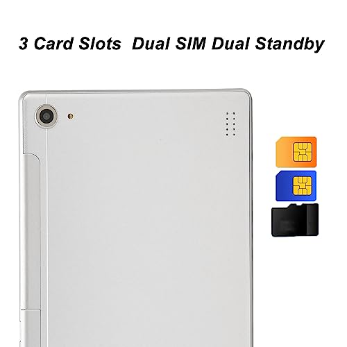 fannay HD Tablet, 4G LTE 5G WiFi Office Tablet US Plug 100-240V for Family (Silver)
