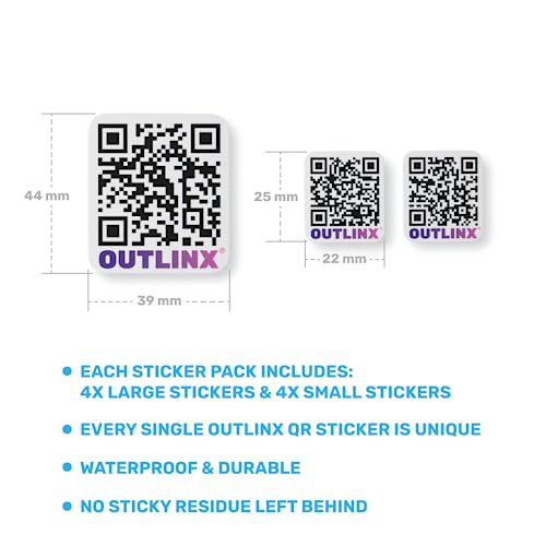OUTLINX QR Smart Stickers | Stick Digital Notes to Your Things | The Original 4-Pack Bundle 32x Stickers