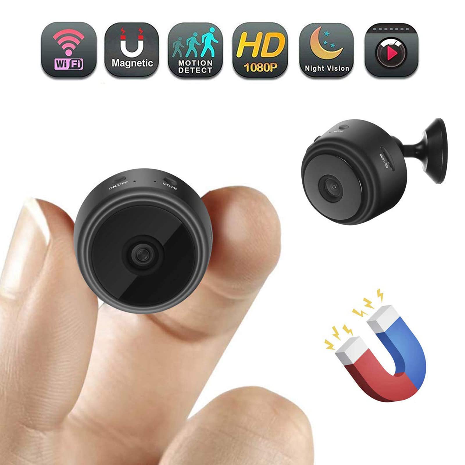 Intelligent Full HD Security Camera, 1080P Wireless 2.4GH WiFi Camera, with 150° Lens, Night Vision, with Two-Way Video,Voice Call, Remote Record, Snapshot, Playback, App for iOS and Android