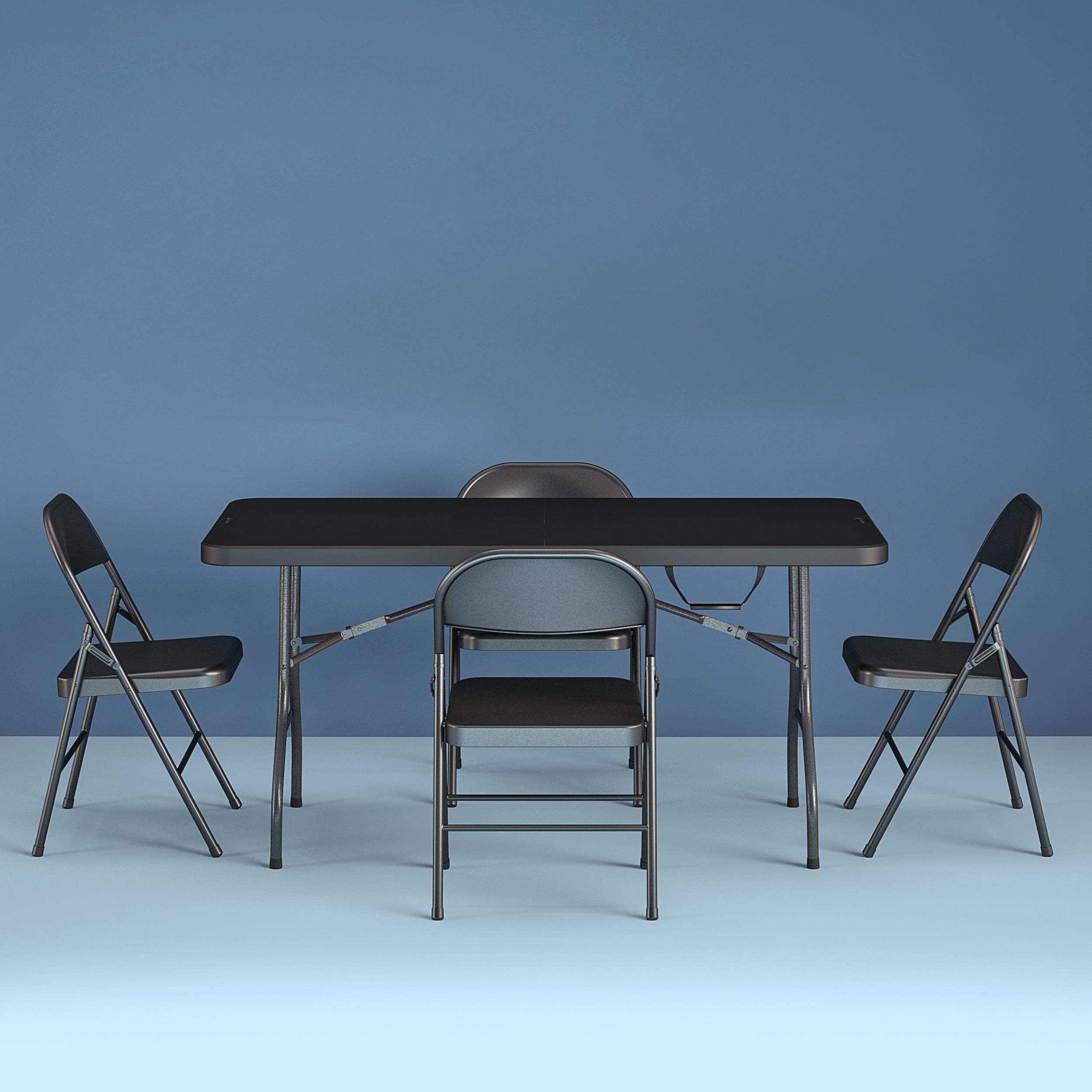Cosco 6 Foot Centerfold Folding Table, Black