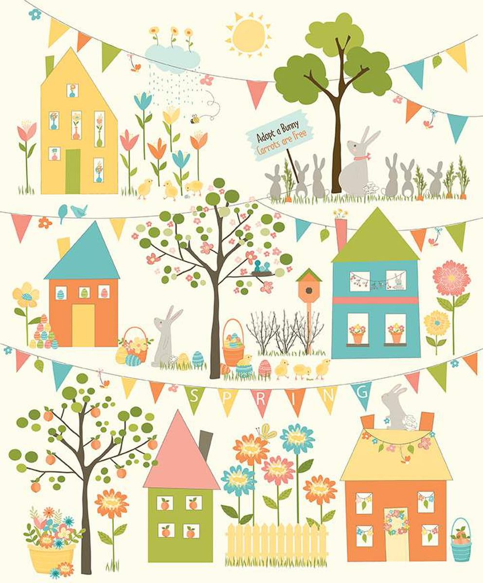 Riley Blake Spring’s in Town by Sandy Gervais, Premium Quilting Fabric, Perfect for Quilting, Crafting, Sewing Projects and More… (Spring's in Town Panel)