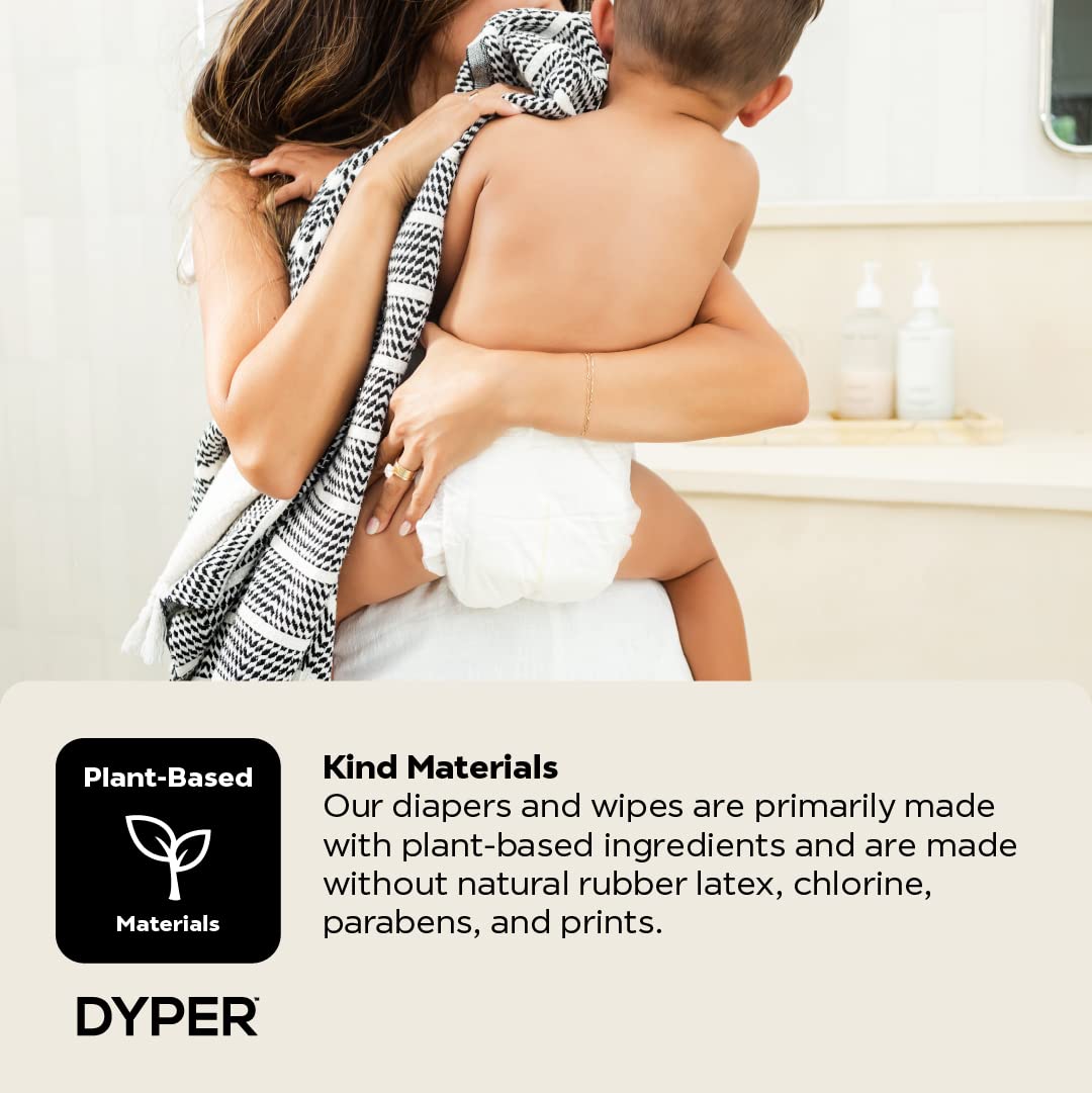 DYPER Viscose from Bamboo Baby Diapers Size 2, 56 Count, Unscented, Hypoallergenic, Plant-Based Materials, Absorbent, Safe, Versatile, Responsible