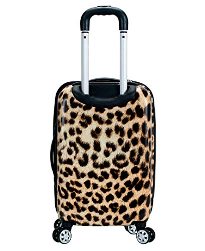 Rockland Safari Hardside Spinner Wheel Luggage, Leopard, 3-Piece Set (20/24/28)