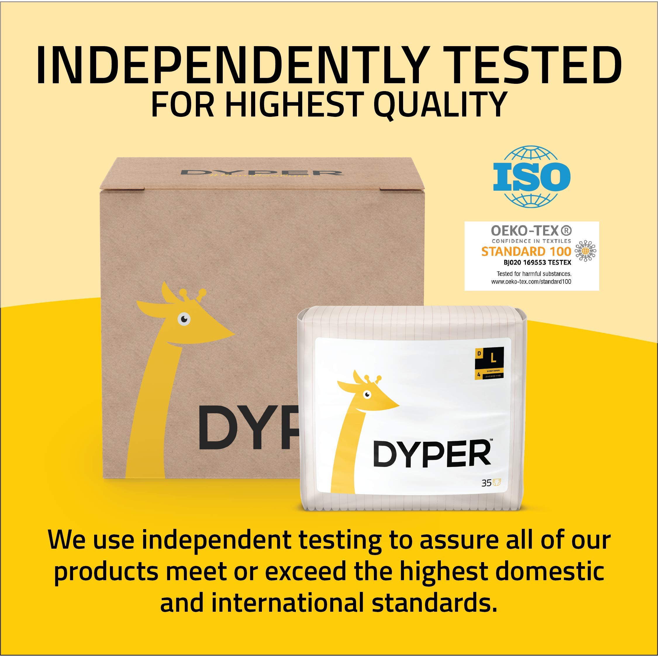 DYPER Viscose from Bamboo Baby Diapers Size 4 | Honest Ingredients | Cloth Alternative | Day & Overnight | Made with Plant-Based* Materials | Hypoallergenic for Sensitive Skin, Unscented