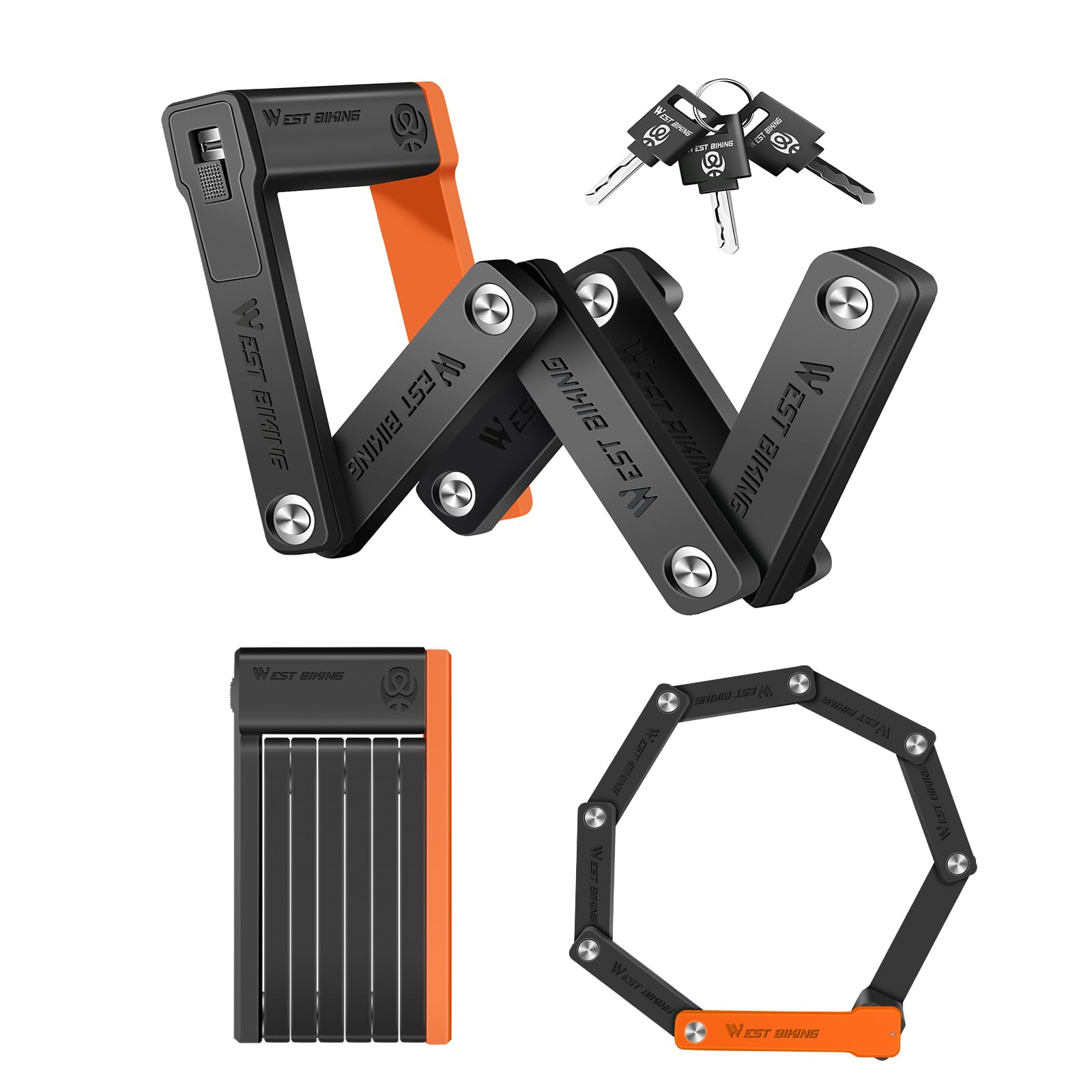 Folding Bike Lock for Electric Scooters Anti-Theft,Lightweight Smart Bicycle Safety Accessory for Electric Bikes,Motorcycle Cable Locks - 2.06 ft