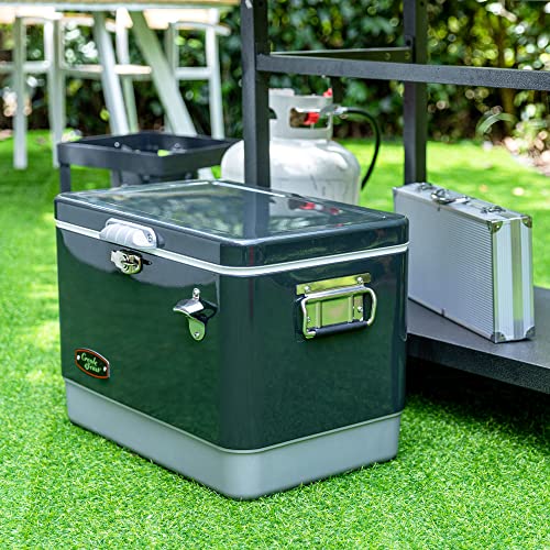 Creole Feast 54-Quart Portable Cooler, 4-Day Ice Retention Chest Box for Camping, Sports Activities, Fishing, BBQ and Beach Blast, Dark, CL5401D