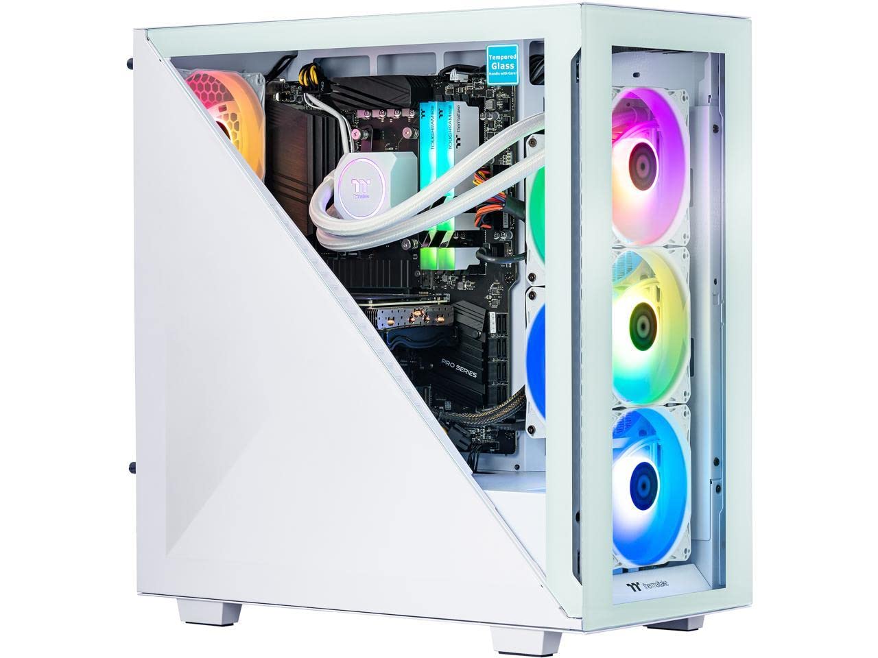 Thermaltake LCGS Avalanche 360T AIO Liquid Cooled Gaming PC (AMD Ryzen⢠5 5600X 6-core, DDR4 3600Mhz 16GB RGB Memory, NVIDIAŽ GeForce RTX⢠3060 Ti, 1TB NVMe M.2, WiFi, Win10 Home) D3AV-B550-36T-LCS