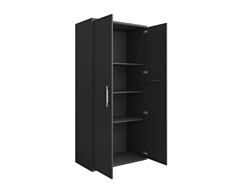 Manhattan Comfort Eiffel 6-Piece Garage Storage Set in Matte Black