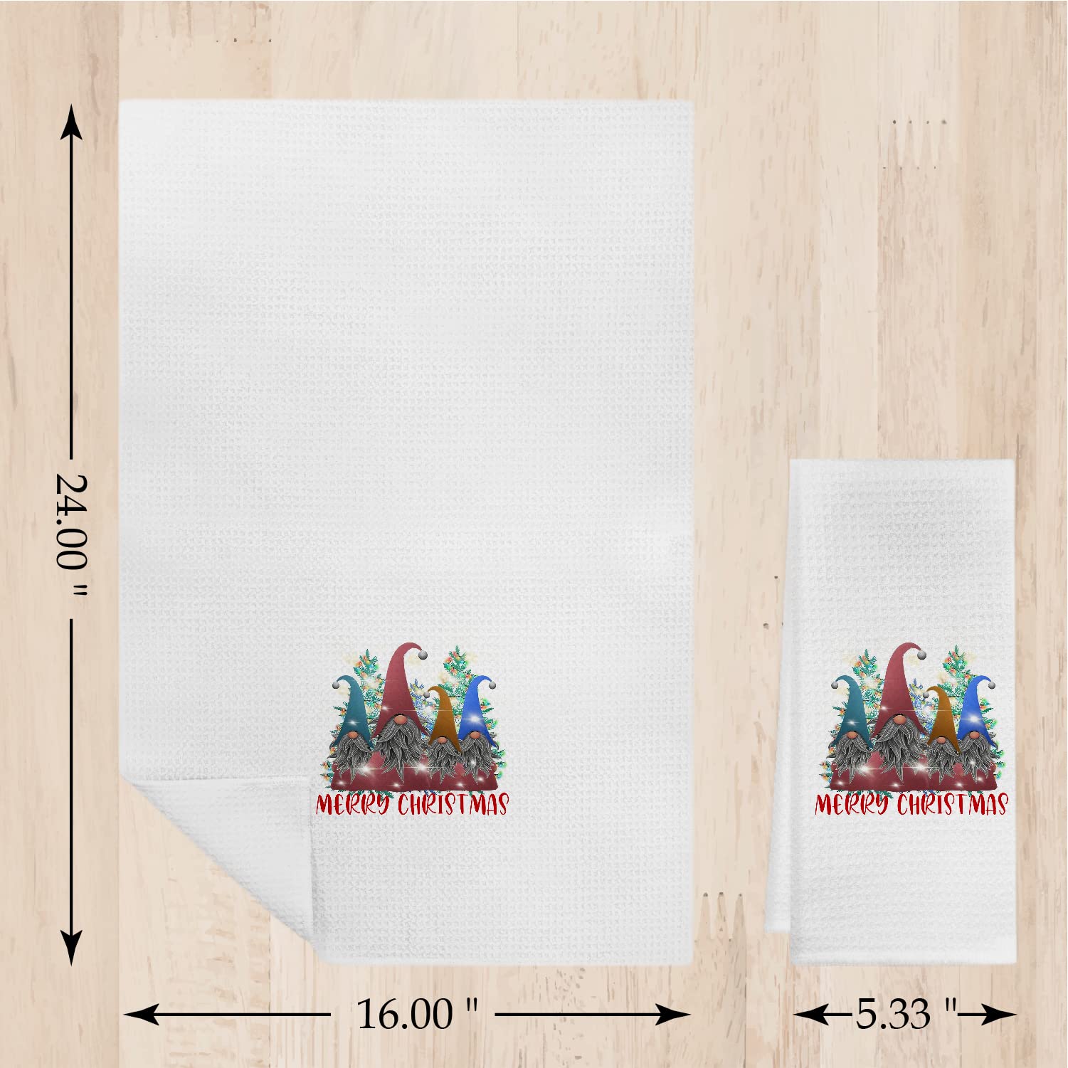 GICHUGI Christmas Gnomes Kitchen Towels 16x24, Christmas Hand Towels, Christmas Dish Towels, Christmas Kitchen Bathroom Decor, Gnome Christmas Decorations