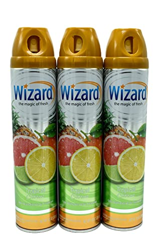 Wizard The Magic of Fresh Air Freshener 10Oz Tropical Citrus (Package May Vary) Pack of 3
