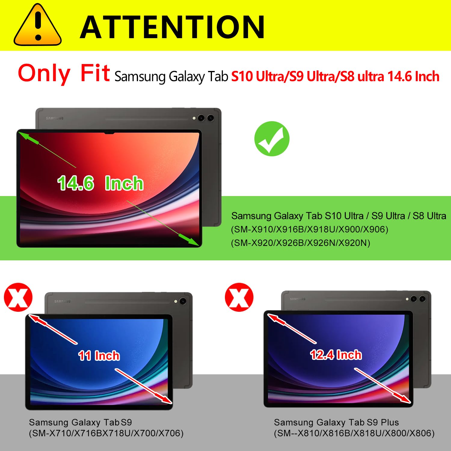 ZtotopCases for Samsung Galaxy Tab S10 Ultra 2024/S9 Ultra 2023/S8 Ultra 2022 Case,14.6" Premium PU Leather Cover with S Pen Holder,Pocket/Multi-Angles for Tablet S10 /S9/S8 Ultra Tablet, Black