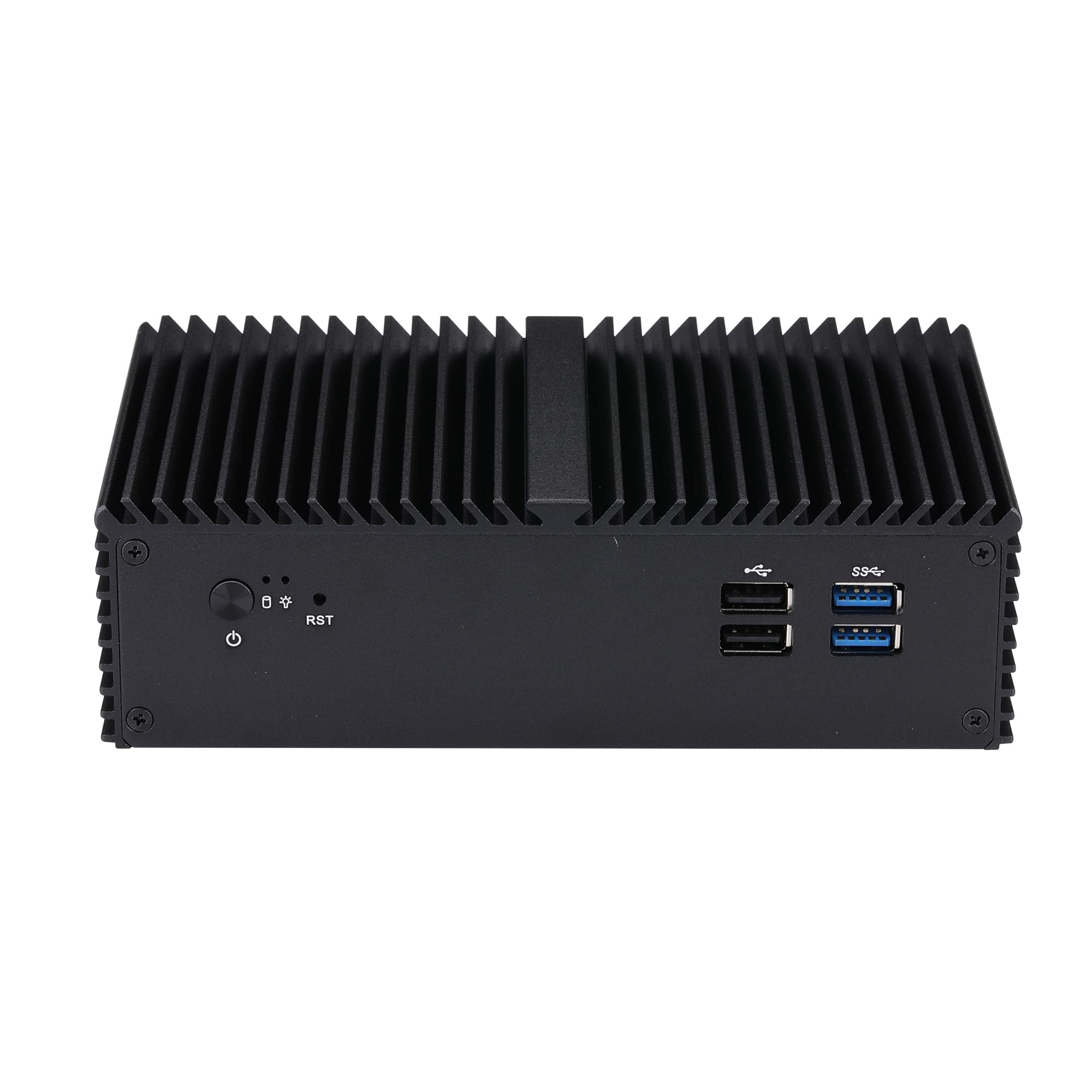 InuoMicro Fanless PC Micro Appliance G6412L4 Intel Celeron J6412, 2.0Ghz 8GB DDR4 128GB SSD with WiFi, M.2 for 5G, Router Firewall Proxy Access Point Small Business Desktop Home Firewall Device