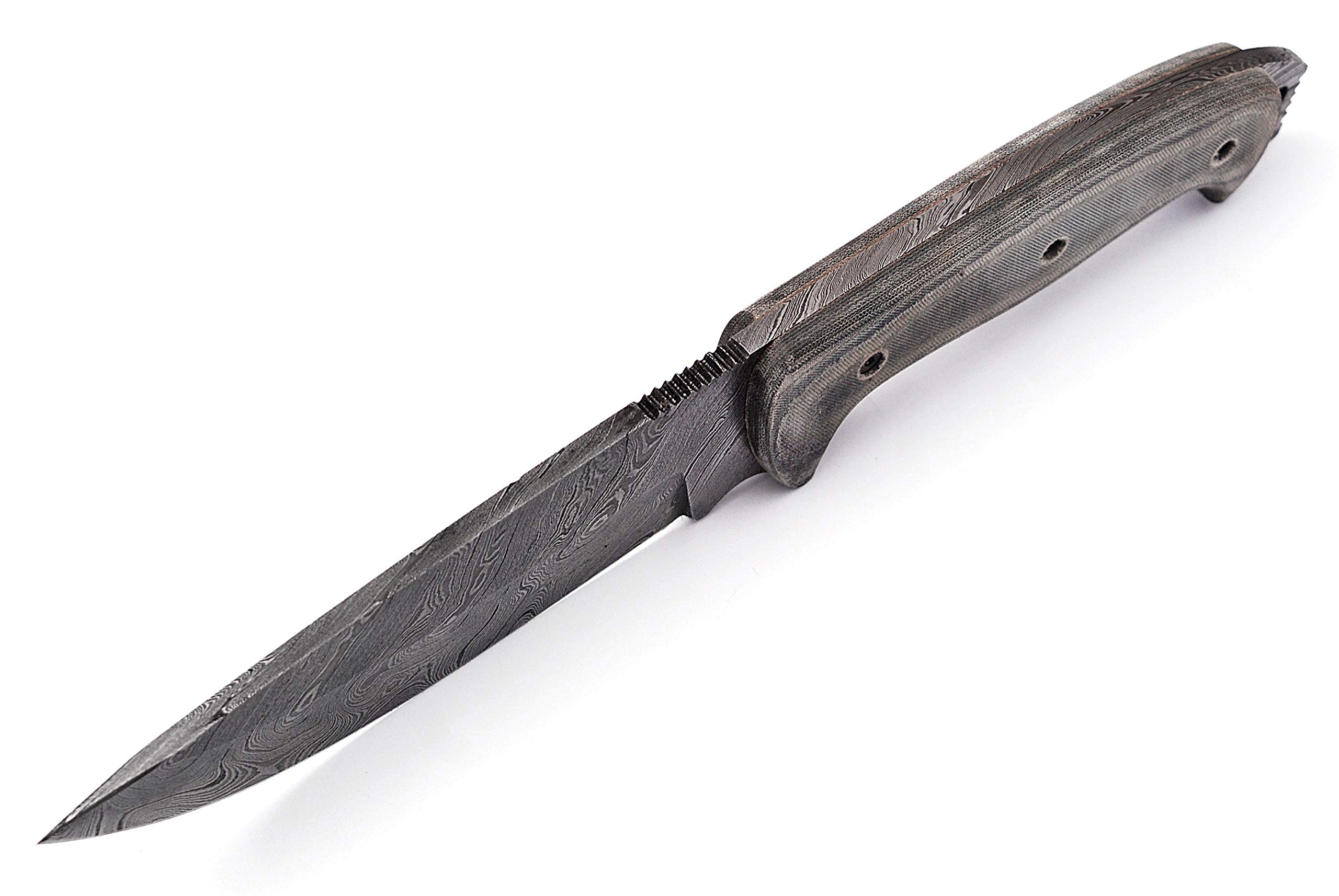 Damascus Bushcraft Knife - Survival Knife, Hand forged Fixed Blade Knife, Camping Knife & Survival Knives, Bowie Knives with Micarta Handle & Leather Knife Sheath