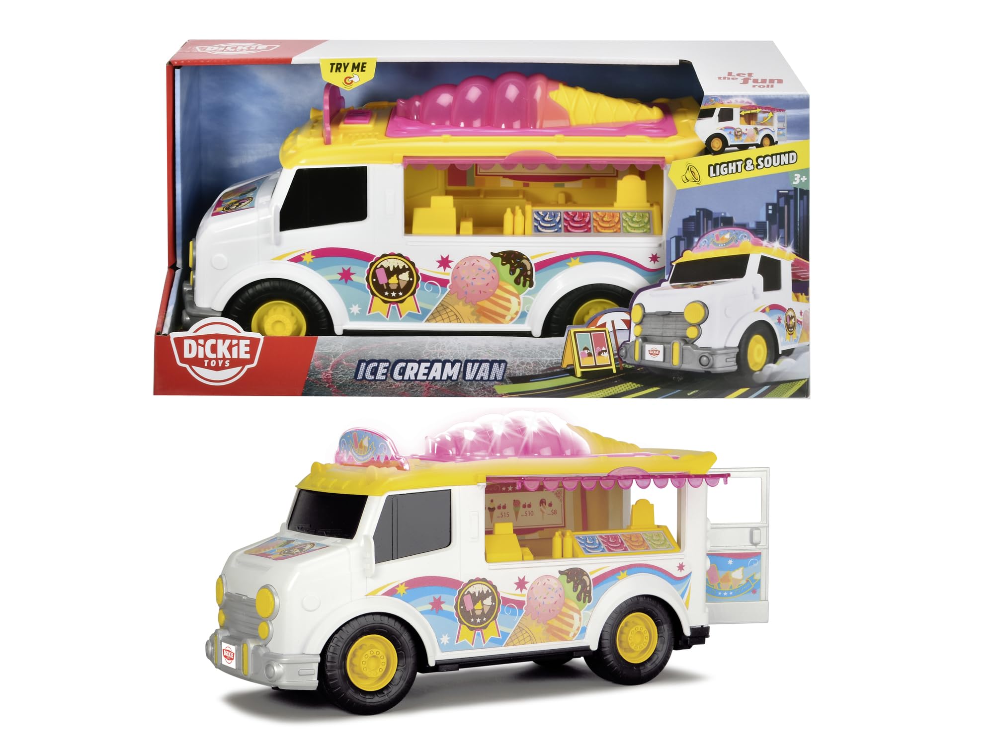 DICKIE TOYS - 12 Inch Ice Cream Van, White/Yellow