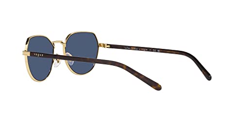 Vogue Eyewear Woman Sunglasses Gold Frame, Dark Blue Lenses, 53MM