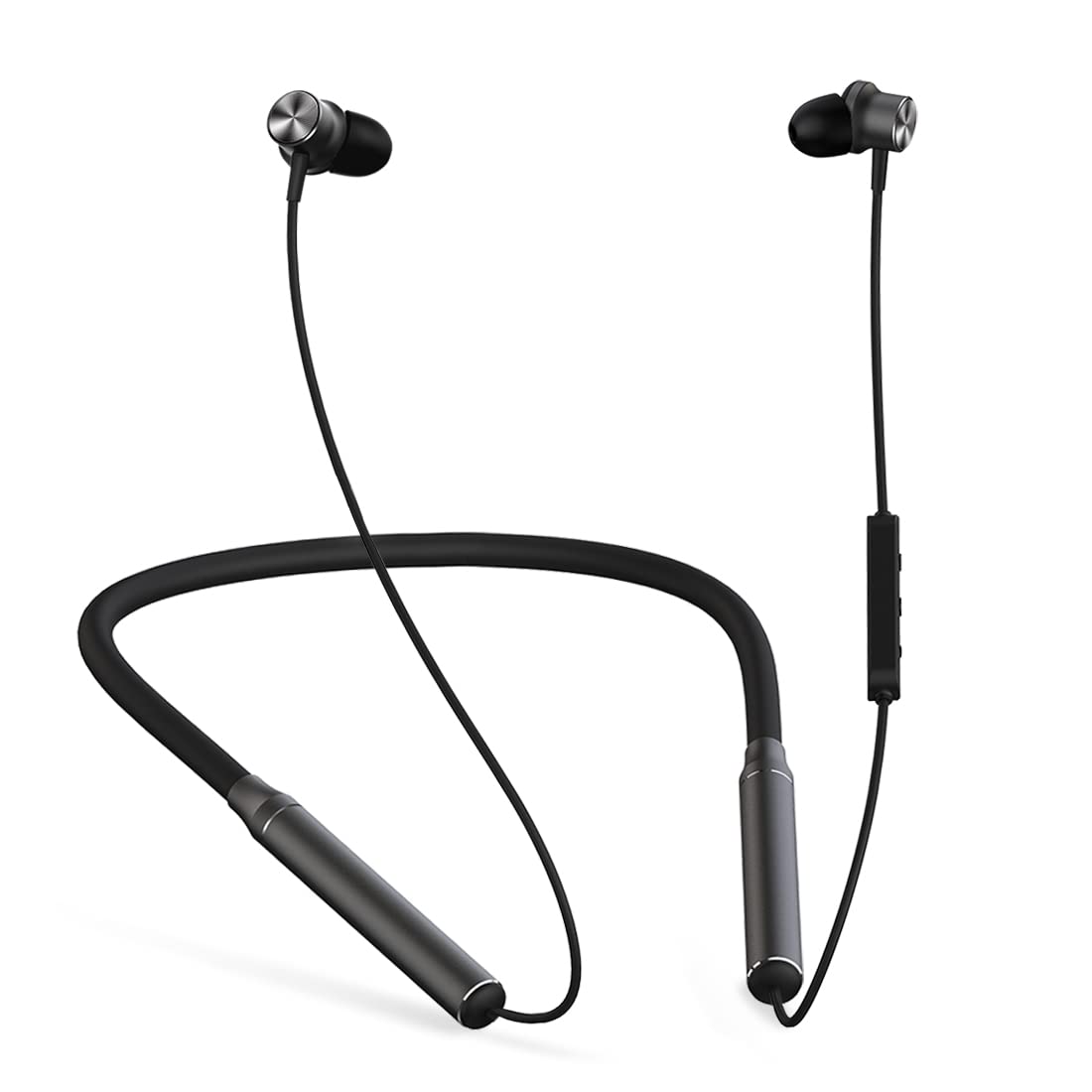 TANGMAI N6 Neckband Bluetooth 5.0 Headphones with Microphones, Bluetooth Earbuds with Deep Bass HiFi Stereo, 24H Playtime, Portable Magnetic Wireless Earphones, Clear Calls, Lightweight Fit -Black
