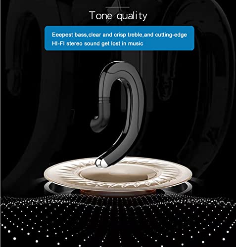 MAXIAEON TWS Ear Hook Bluetooth Wireless Headphones, Non Ear Plug Bluetooth Headset with Microphone, Stereo Sound Earphones Painless Wearing Sport Earphones for Smartphones (TWS Headset(Black))