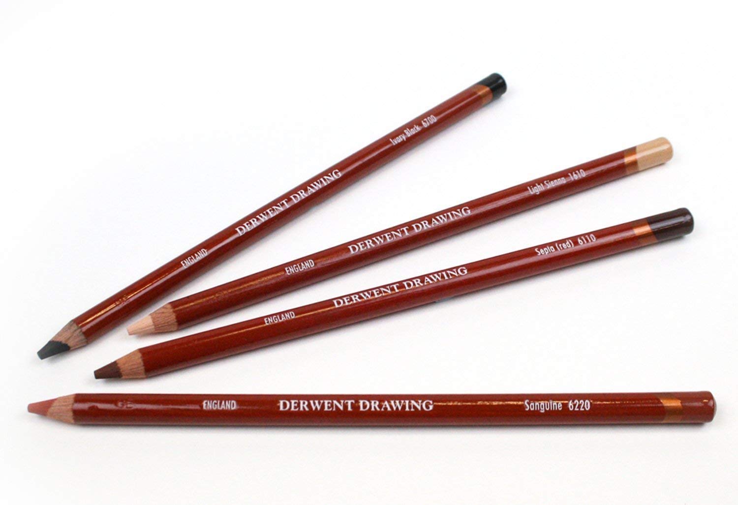 Derwent Drawing Pencils and Accessories, Soft, Metal Tin, 6 Count (0701089), Red