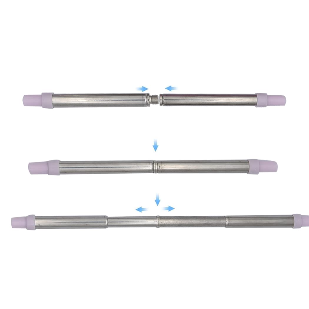 Hoshen Stainless Steel Portable Telescopic Straw, Two-In-One Detachable Telescopic Straw, Detachable, Reusable Straw With Shell, With Cleaning Brush - Deep Pink