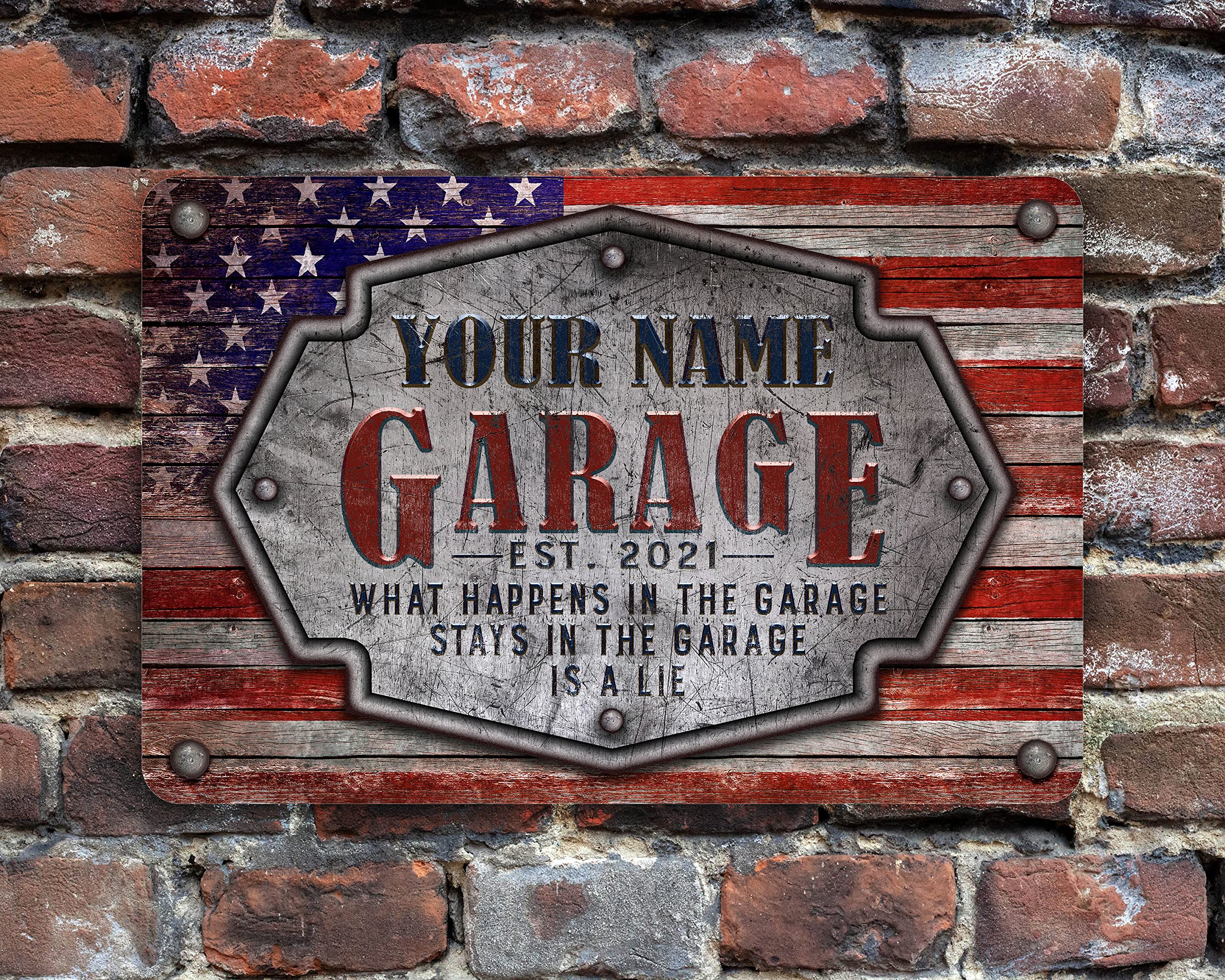 Garage Sign | Personalized | Vintage American Theme