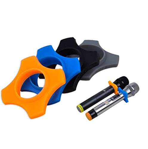 DNHCLL 4 PCS Rubber Microphone Anti-roll, Anti-fall And Anti-slip Sleeve KTV Microphone Protection Shockproof Ring Microphone Anti-slip Ring