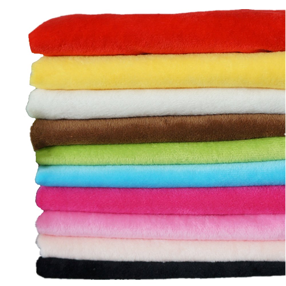 RayLineDoÂŽ 10PCS 50 * 50cm Solid Color Knitted Panne Velvet Fabric Anti Pill Fabric Patchwork Polyester Fleece Cloth for DIY Sewing Handmade Dolls