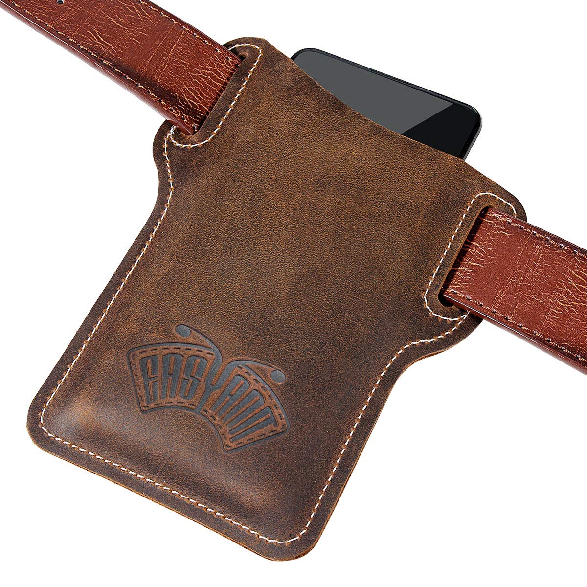 EASYANT Leather Cell Phone Holster Men Universal Case Waist Bag Sheath with Belt Loop Brown