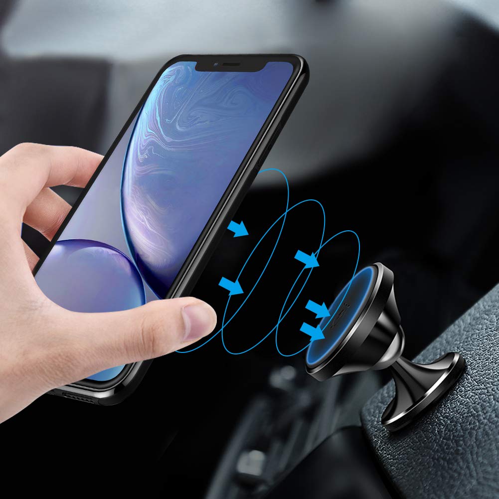 ESTPEAK Compatible with iPhone 11 Magnetic Case 2019,[Invisible Built-in Metal Plate] Ultra Thin Support Magnetic Car Mount,Soft TPU Bumper Case Phone Case Black