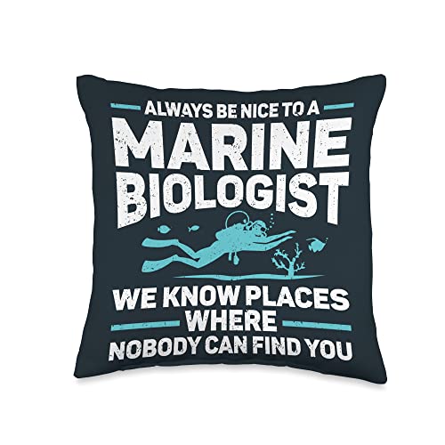 Marine Biologist Gifts for Teens, Adults, and Kids Ocean Scientist Science Biology Marine Biologist Throw Pillow, 16x16, Multicolor
