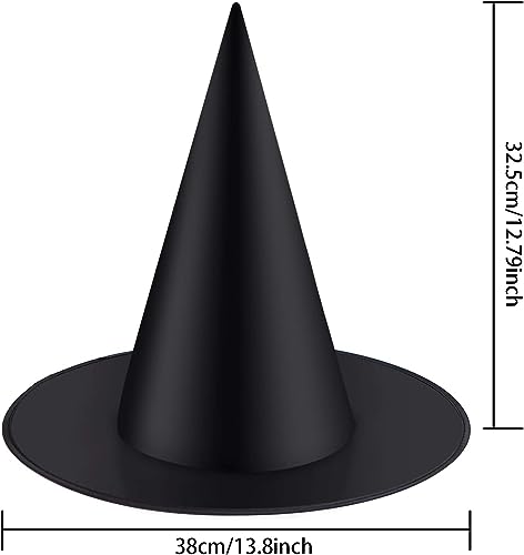 Nenrte Witch Hat, hanging witch hats, Halloween Witch Hats Decorations, Halloween Black Witch Hat Witch Cap Costume Accessory for Halloween Christmas Party(8pcs)