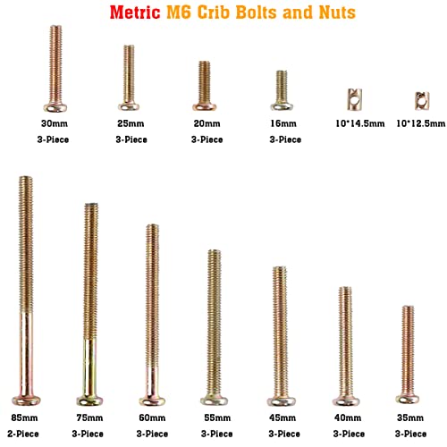 Crib Screws Bolts Replacement Hardware Parts Kit M6 Allen Head Bolts Barrel Nuts Compatible with Dream On Me Cribs Synergy Jayden Chelsea Alice Aden Violet Ashton Brody Casco Anna Carson Cape Cod Crib