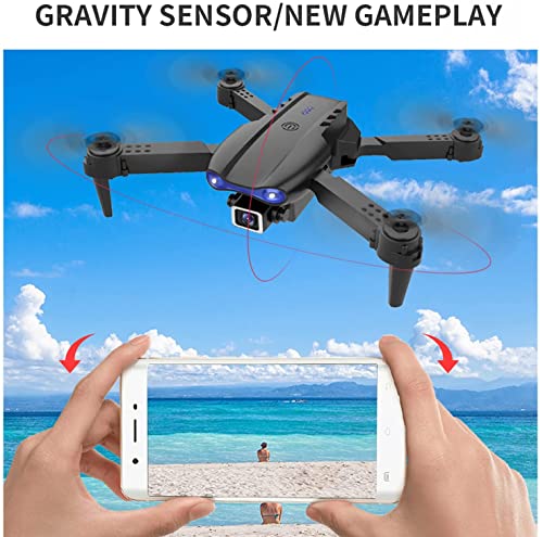 Vounel Drone with 1080P Dual HD Camera - 2023 Upgradded RC Quadcopter for Adults and Kids WiFi FPV RC Drone for Beginners Live Video HD Wide Angle RC Aircraft Trajectory Flight Altitude Hold(Black)