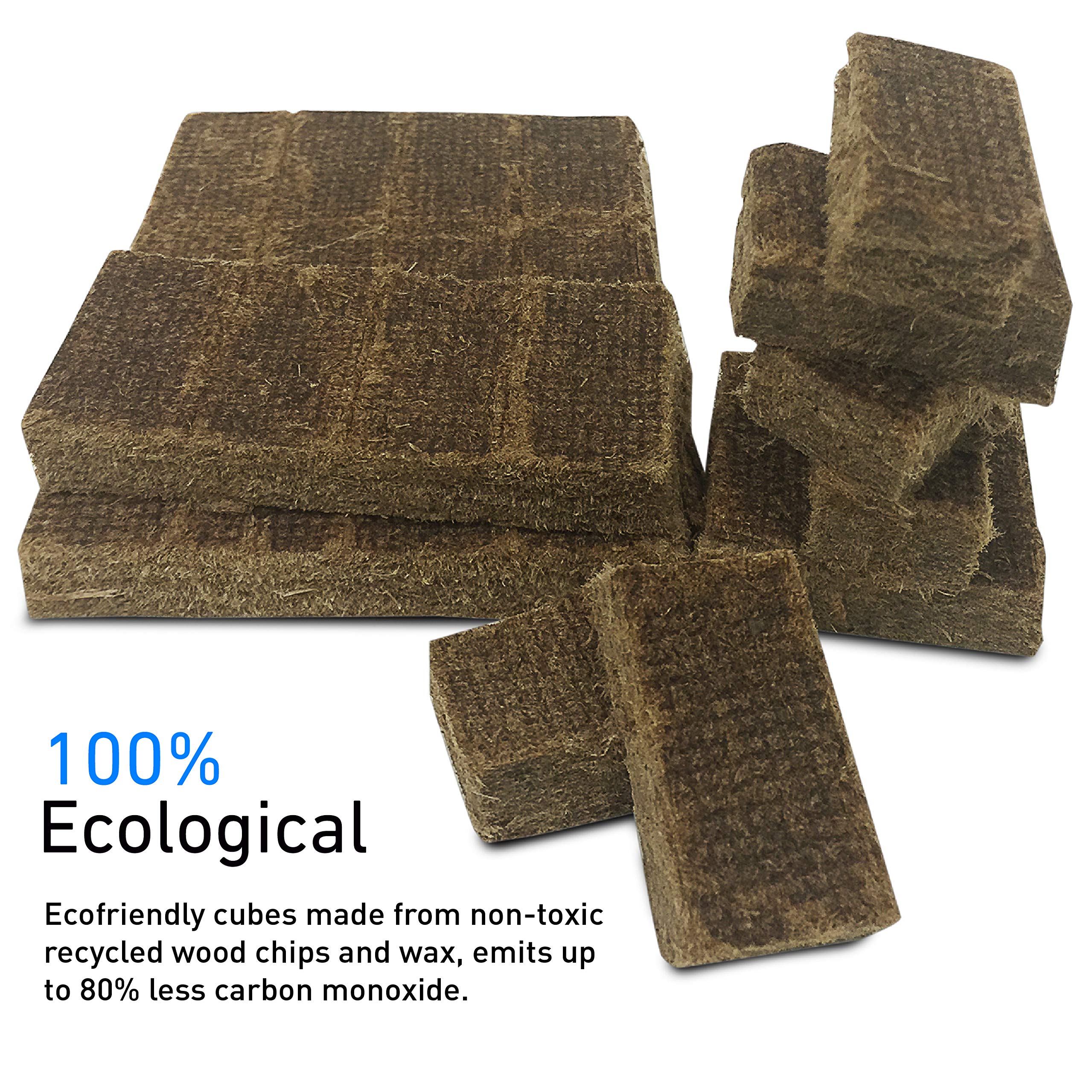 EasyGo Product Eco Cubes Fire Starter Squares Great Lighter for Chimney, Charcoal Grill, Fireplace, Campfire, Pellet Stove, Wood Stove - Qty 72
