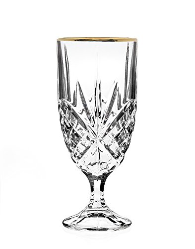Godinger Iced Beverage Glasses, Gold Banded - Dublin Crystal, Set of 4
