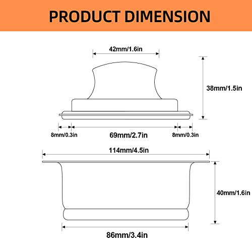 Garbage Disposal Flange Stopper Collar Sink Baffle Kit, Fit Universal 3-1/2 Inch Standard Sink Drain Hole,Kitchen Sink Flange Stopper Replacement Accessories,Stainless Steel(Black)