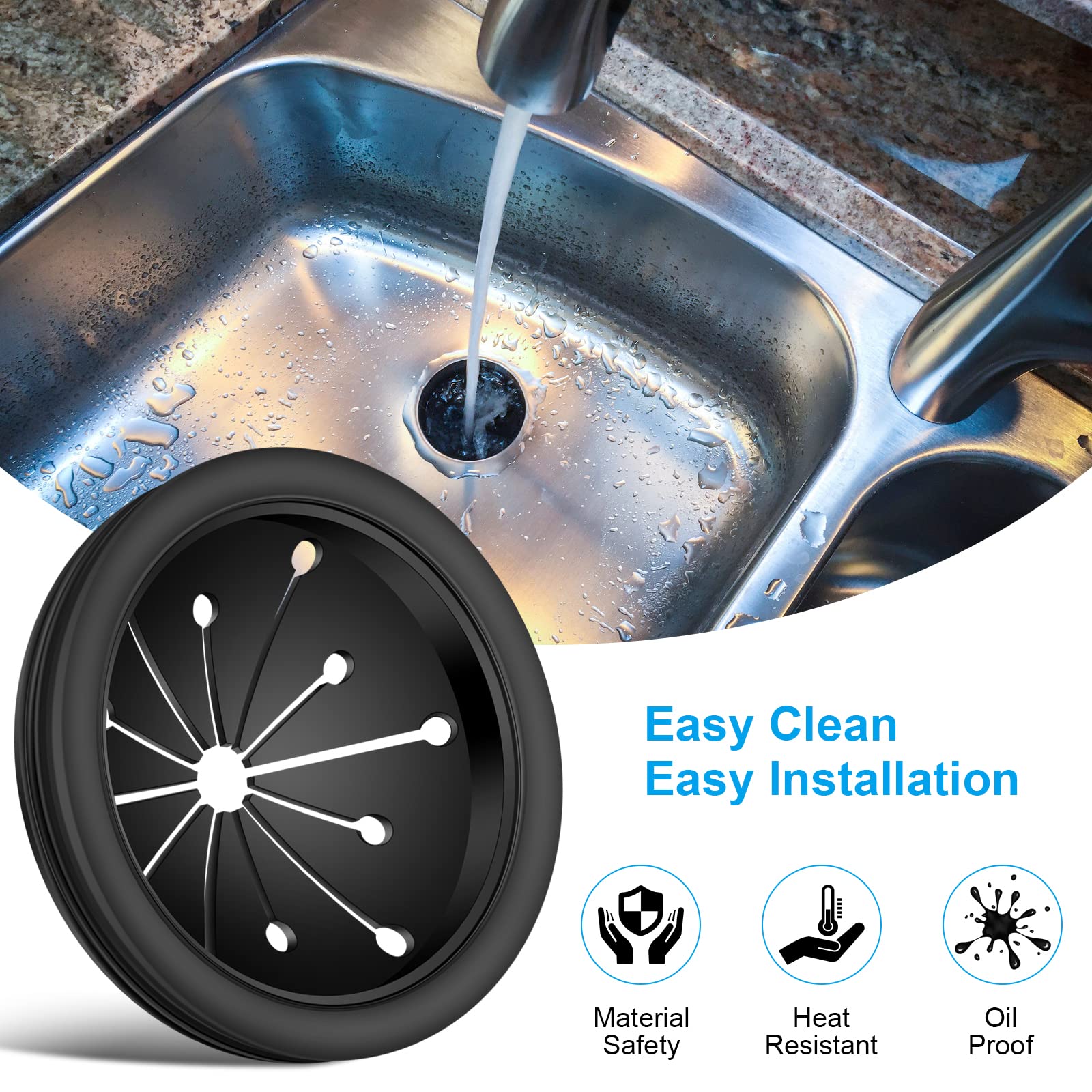 Garbage Disposals Splash Guard, Sink Stopper Garbage Disposal Splash Guards, Kitchen Sink Drain Splash Guard, Rubber,Splash Guard, Sink Baffle, Sink Rubber Guard, Splash Guard for Sink