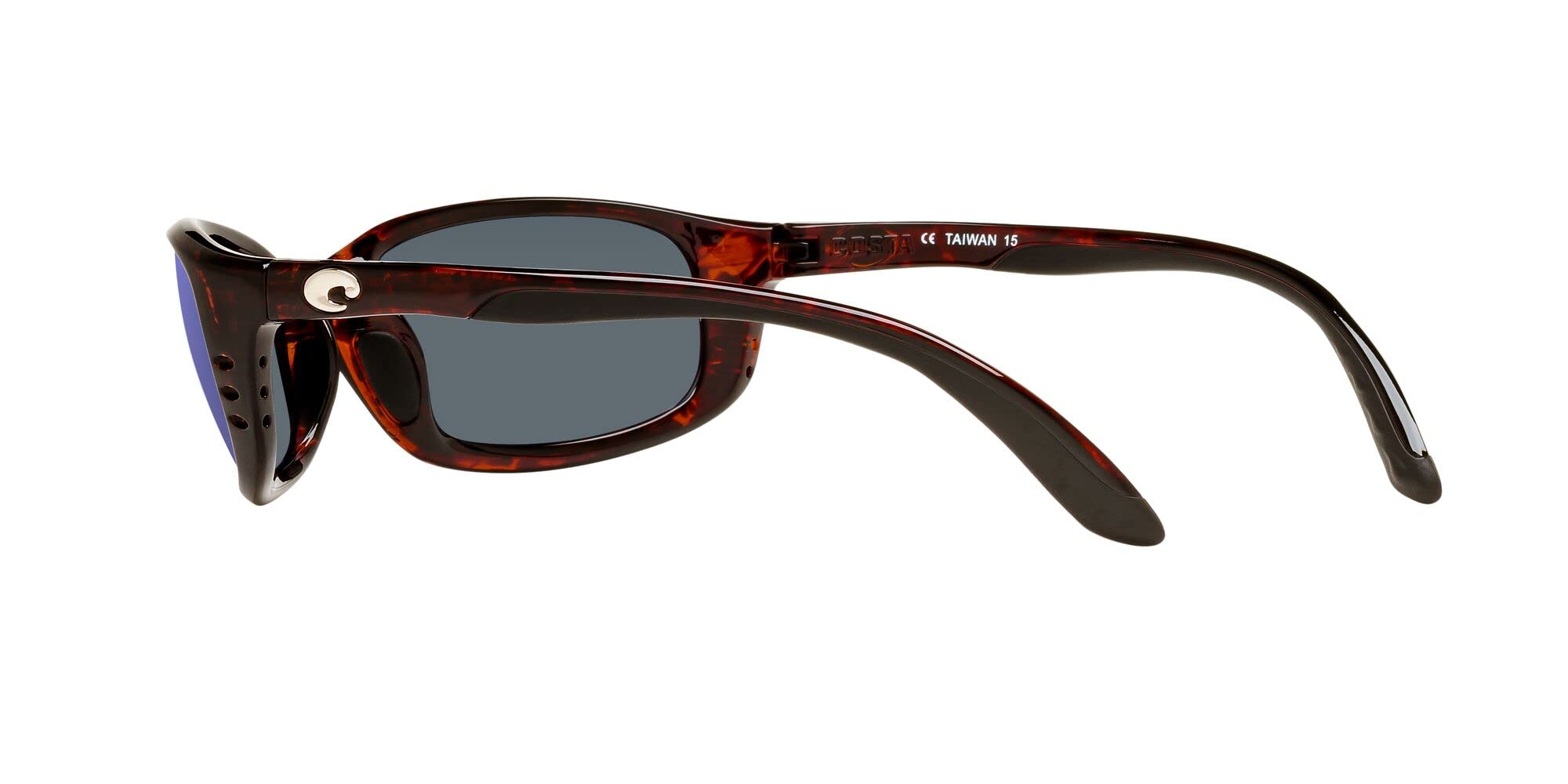 Costa Del Mar Mens Brine Oval Sunglasses, Tortoise/Grey Blue Mirrored Polarized-580P, 59 mm