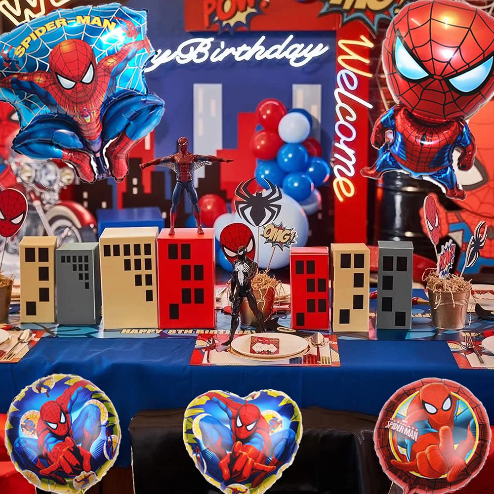 Superhero Balloons for Kids Birthday Baby Shower Super Hero Theme Party Decorations (Spider)